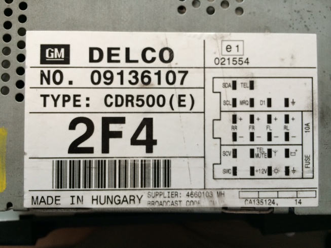 PORADNIK CDR500 DELCO (D) lub (E) , czy VDO? • Forum Klubu Astra-G